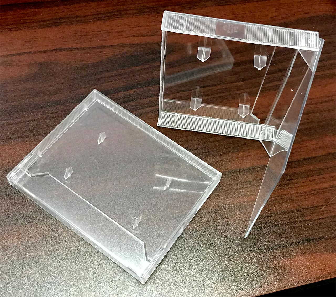 Clear Double Cassette Box, 2 Side by Side w/ Posts – CassetteCases.com